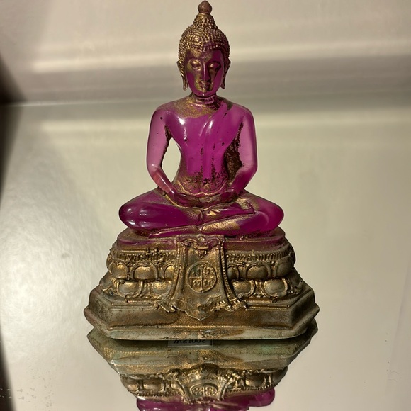 Art | Buddha Purpleviolet Lucite On A Gold Base Meditation Pose Vintage ...